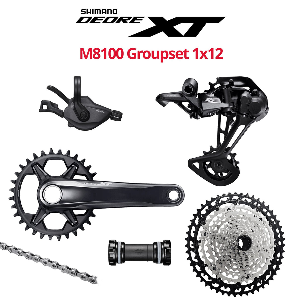 Shimano Deore XT M8100 Groupset, 1x12, with crankset | Bikecomponents.ca
